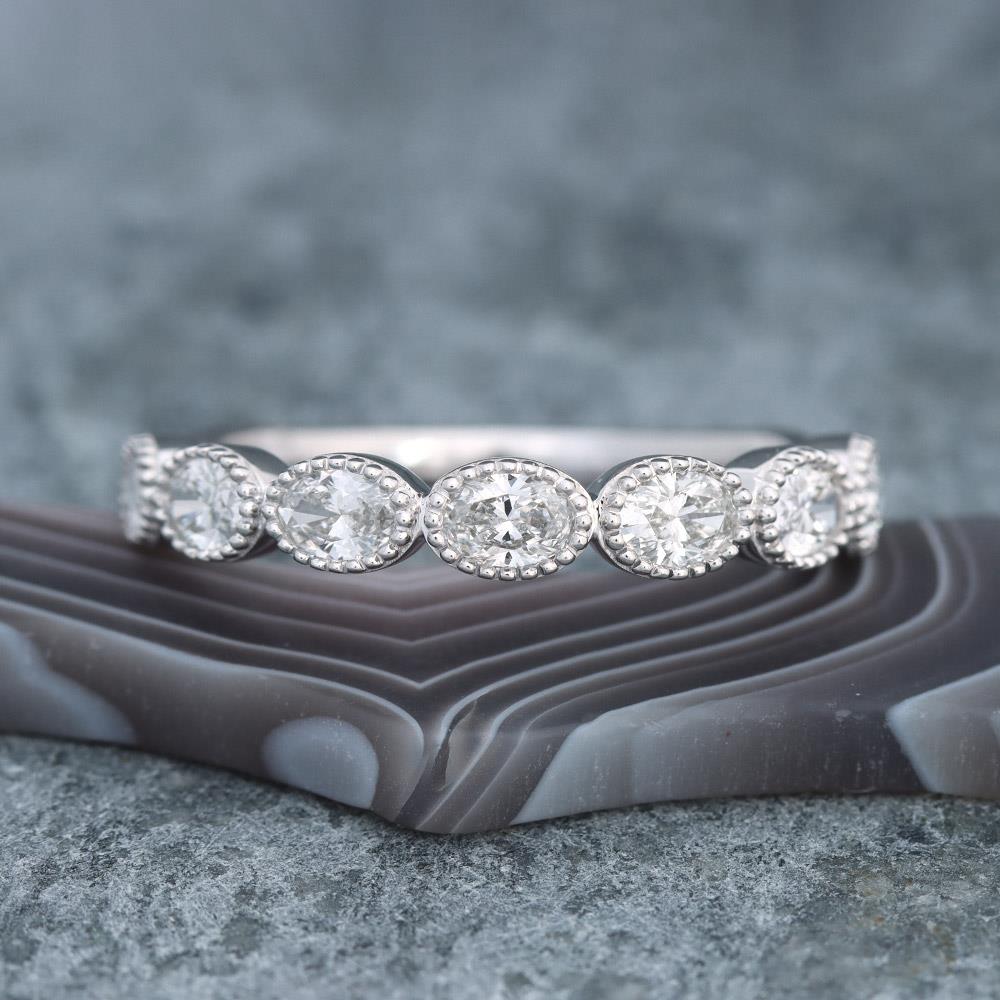 Marching Ovals Diamond Ring (0.72 cttw) in 14k White Gold – DP Jewelry ...