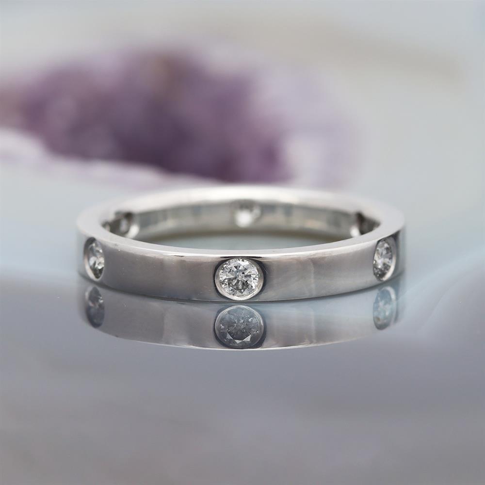 Flush Set Gray Diamond Eternity Band in 14k White Gold – DP Jewelry Designs