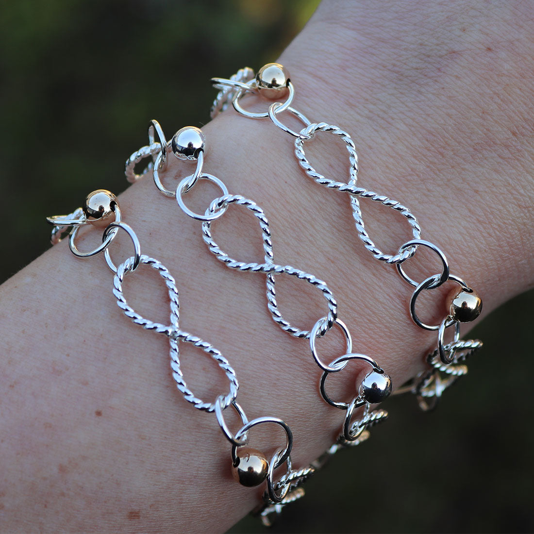 Infinity Twist Link and Bead Bracelet 232 – DP Jewelry Designs