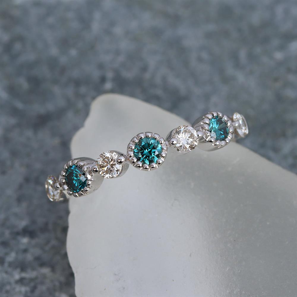 Across the Sea Blue Diamond Ring in 14k White Gold – DP Jewelry Designs