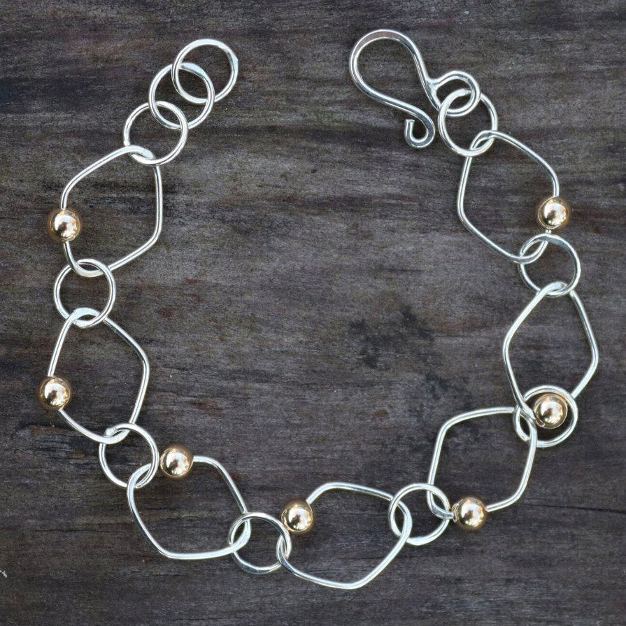 Diamond Link and Bead Bracelet 221 – DP Jewelry Designs